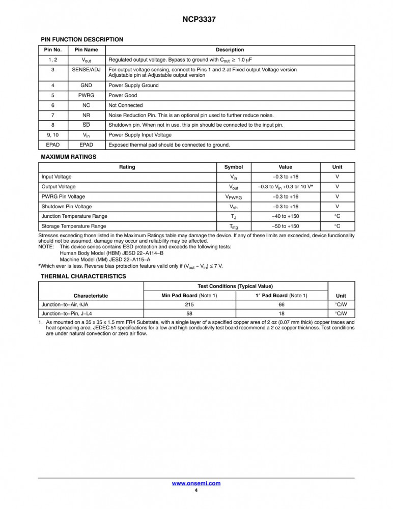 NCP3337 technical document page 4