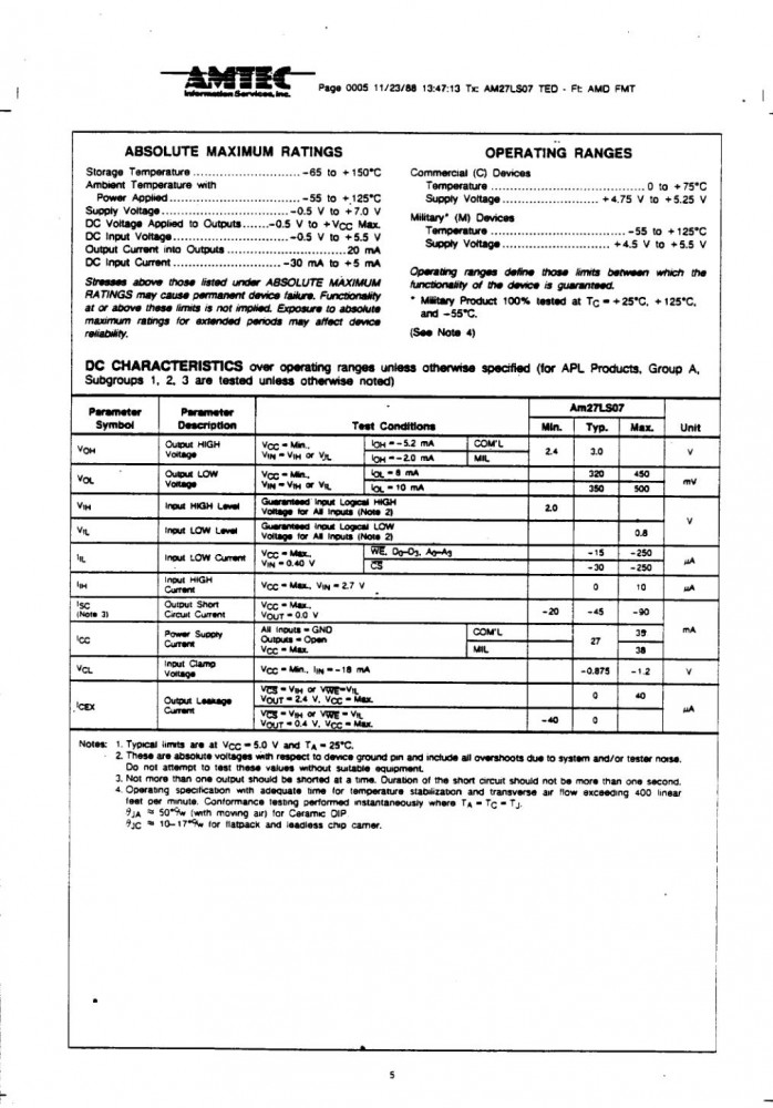 AM27LS07 datasheet page 6
