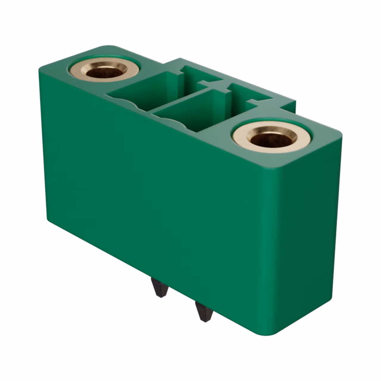 3.50mm Pitch Eurostyle Vertical PCB Header, with Threaded Retention Inserts, Green Housing, 2 Circuits for sale