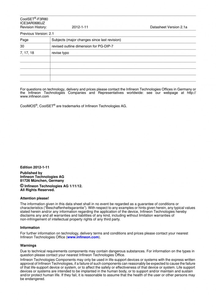 ICE3AR0680JZ datasheet page 2