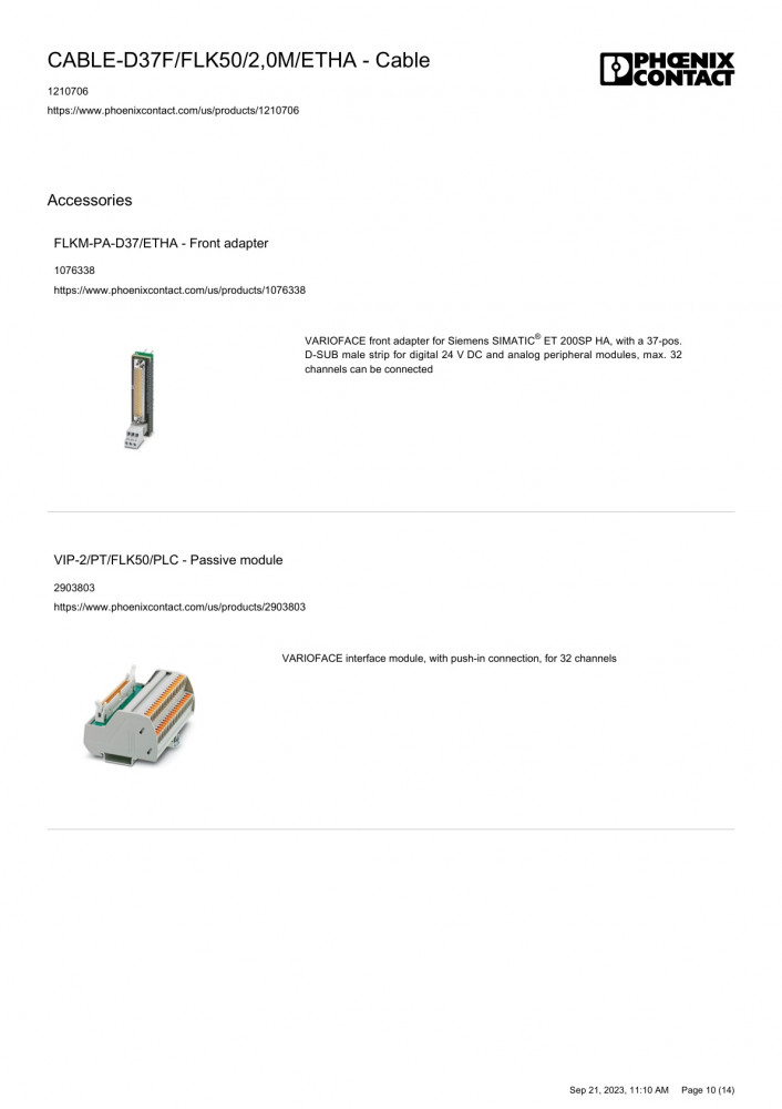 Phoenix Contact 1210706 technical document page 10