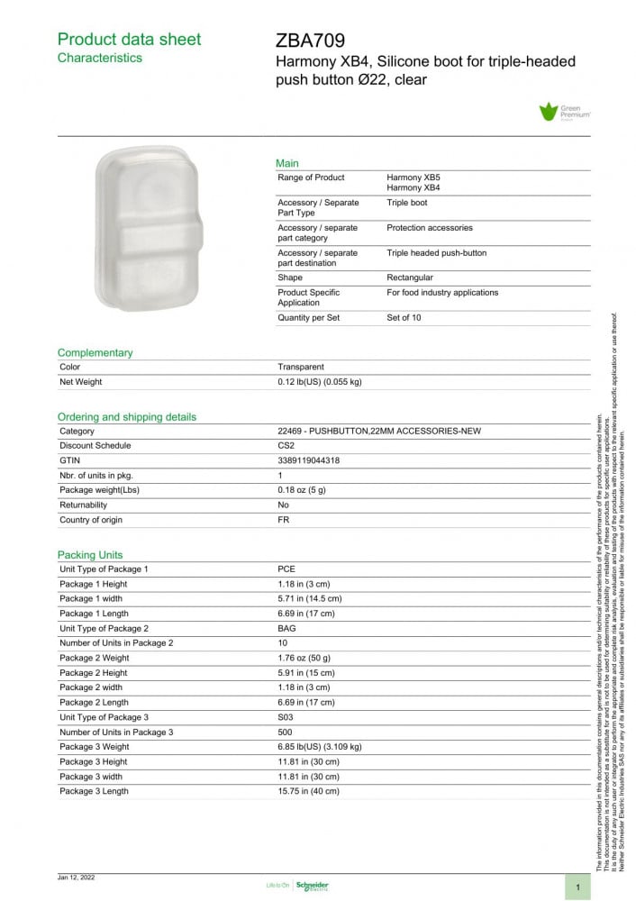 ZBA709 technical document page 1