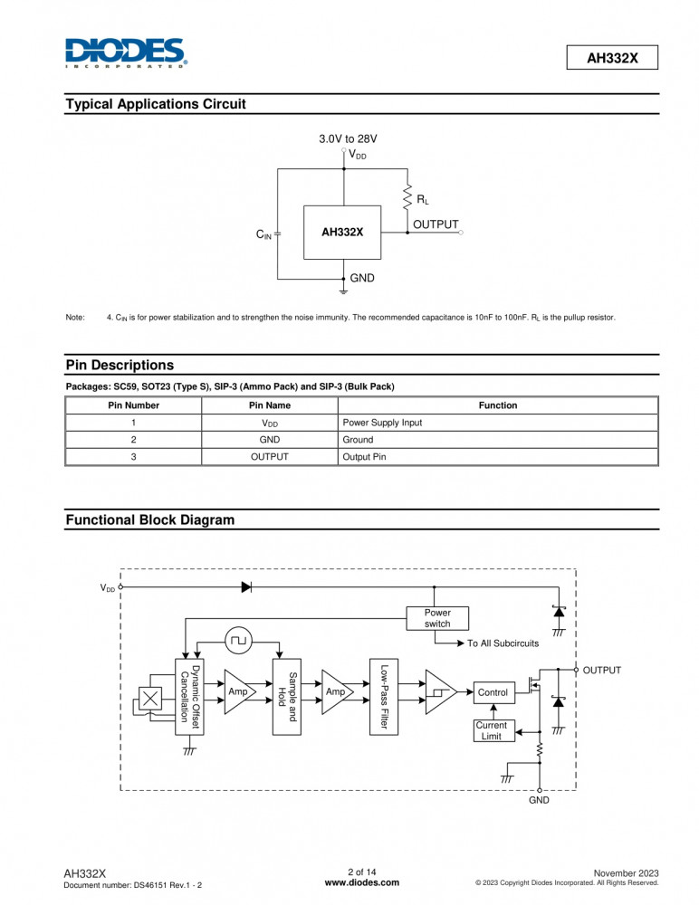 AH3322-SA-7 datasheet page 2