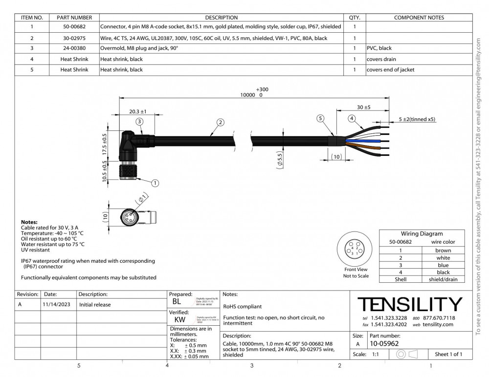 Tensility International 10-05962 product drawing