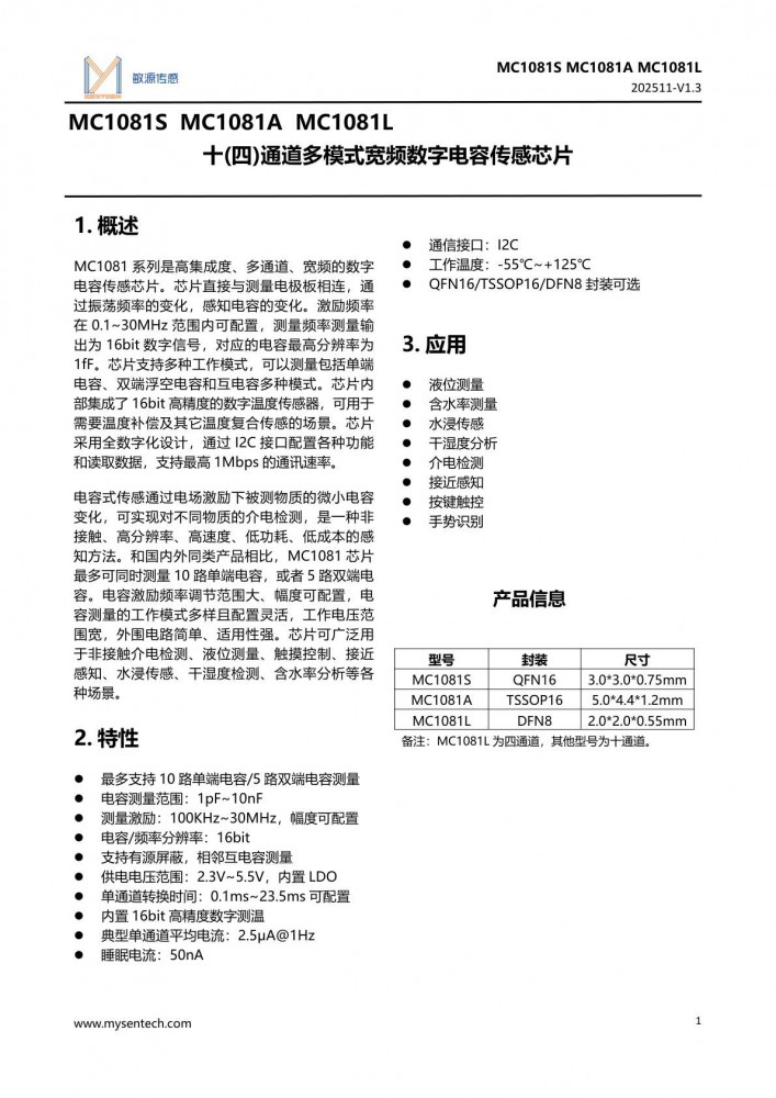 MC1081L datasheet page 1