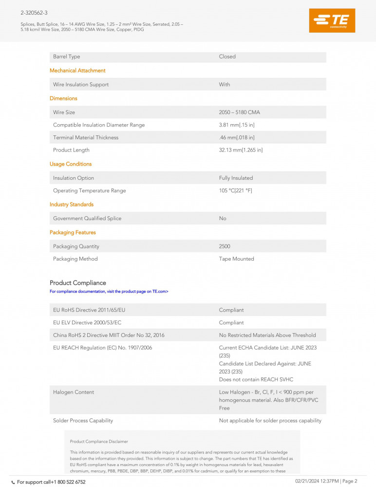 TE Connectivity 2-320562-3 document page 2