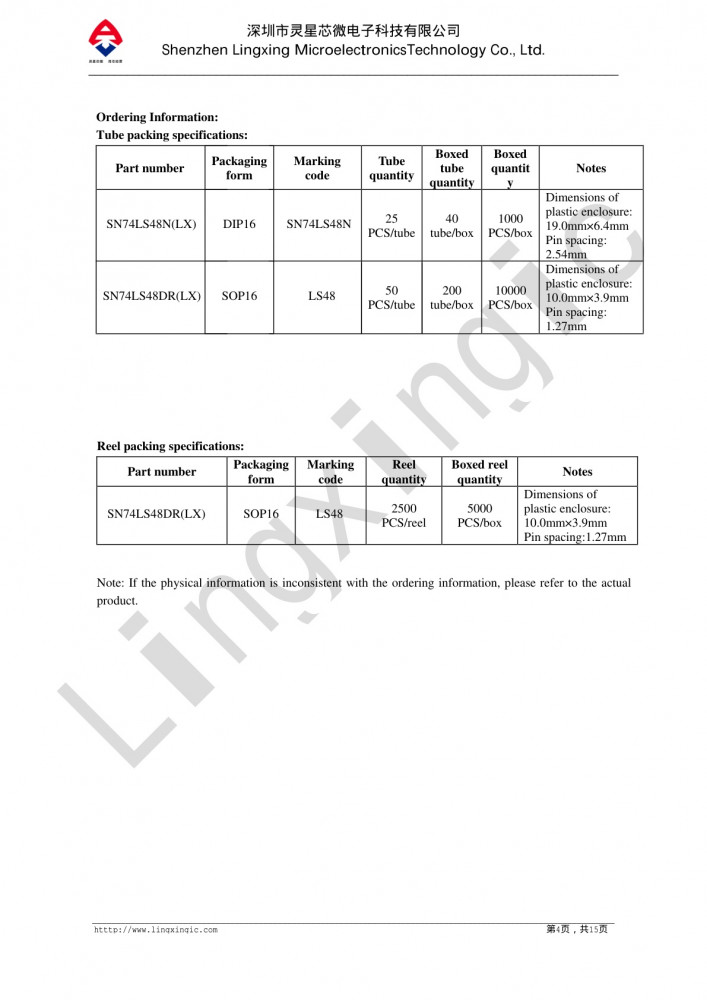 SN74LS48DR(LX) datasheet page 4