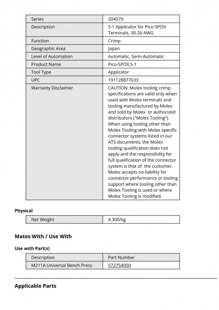 MOLEX 2045793700 document image, page 2