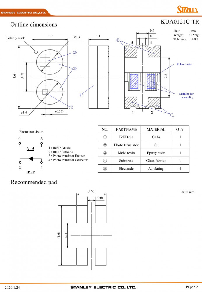 KUA0121C datasheet page 2