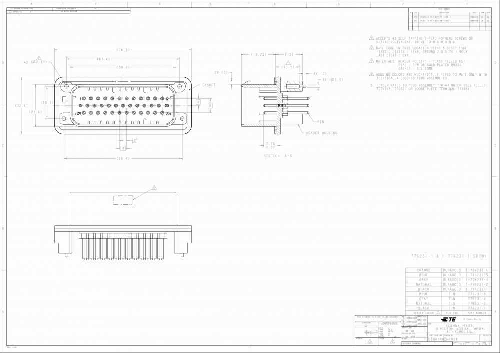 1-776231-1 connector drawing preview, sheet 1