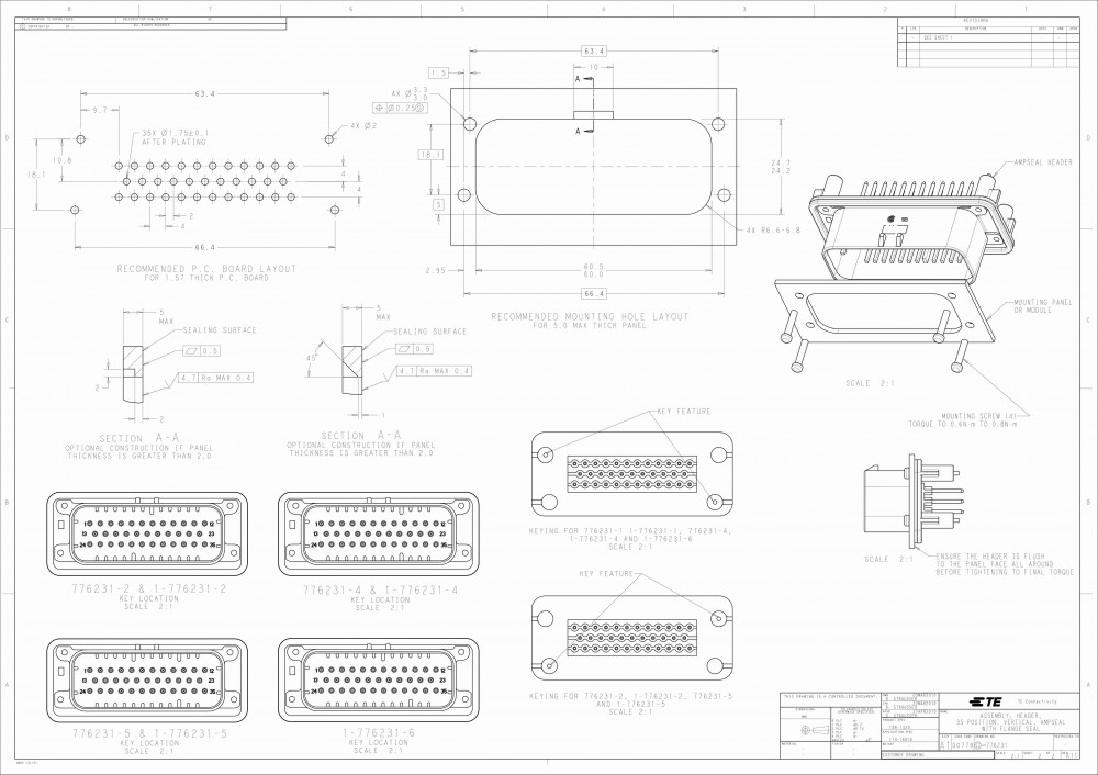1-776231-1 connector drawing preview, sheet 2