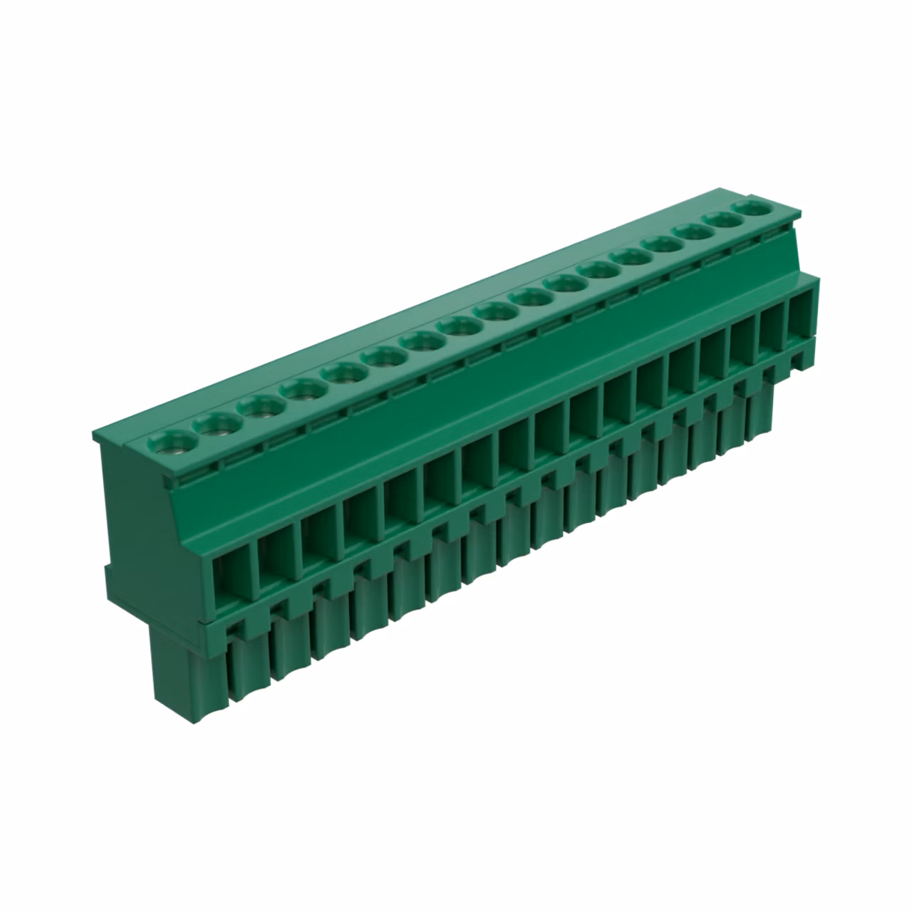 3.50mm Pitch Eurostyle Vertical Plug, with Standard Imprinting, Rear Wire Entry, Green Housing, Gold (Au) Plated, 17 Circuits for sale