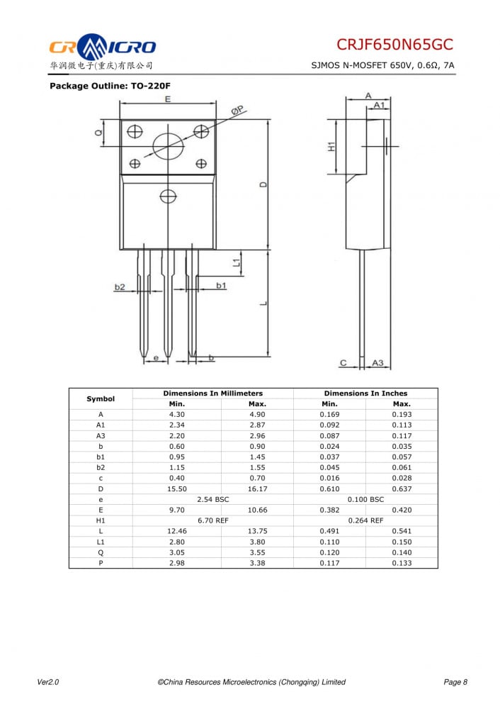 CRJF650N65GC datasheet page 8