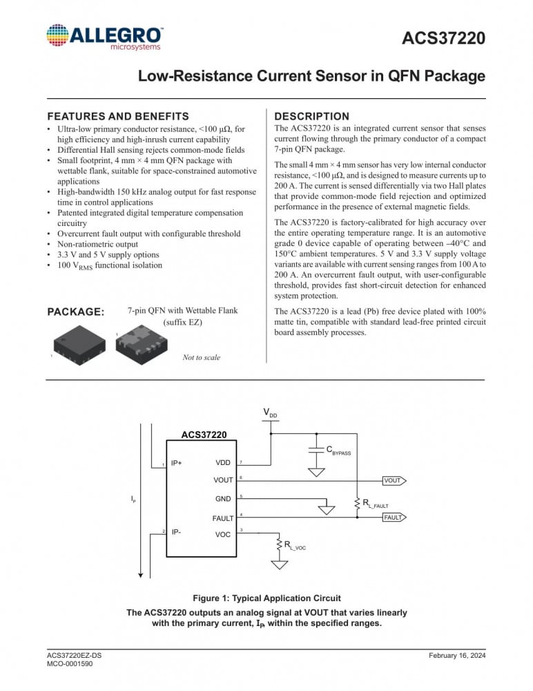 ACS37220 datasheet page 1