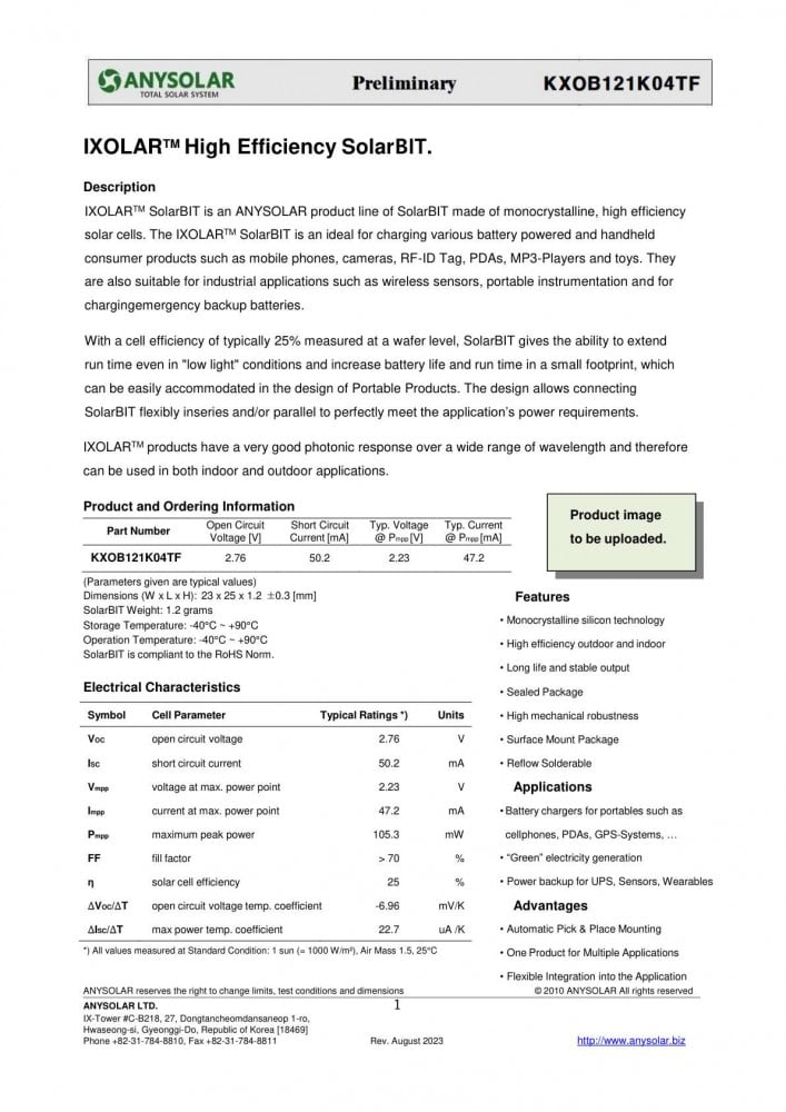 KXOB121K04TF-TR datasheet page 1