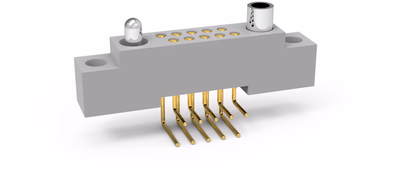 AirBorn R Series, Rectangular Board Mount Receptacle, Right-Angle, Plastic Body, 3 Rows, 0.075