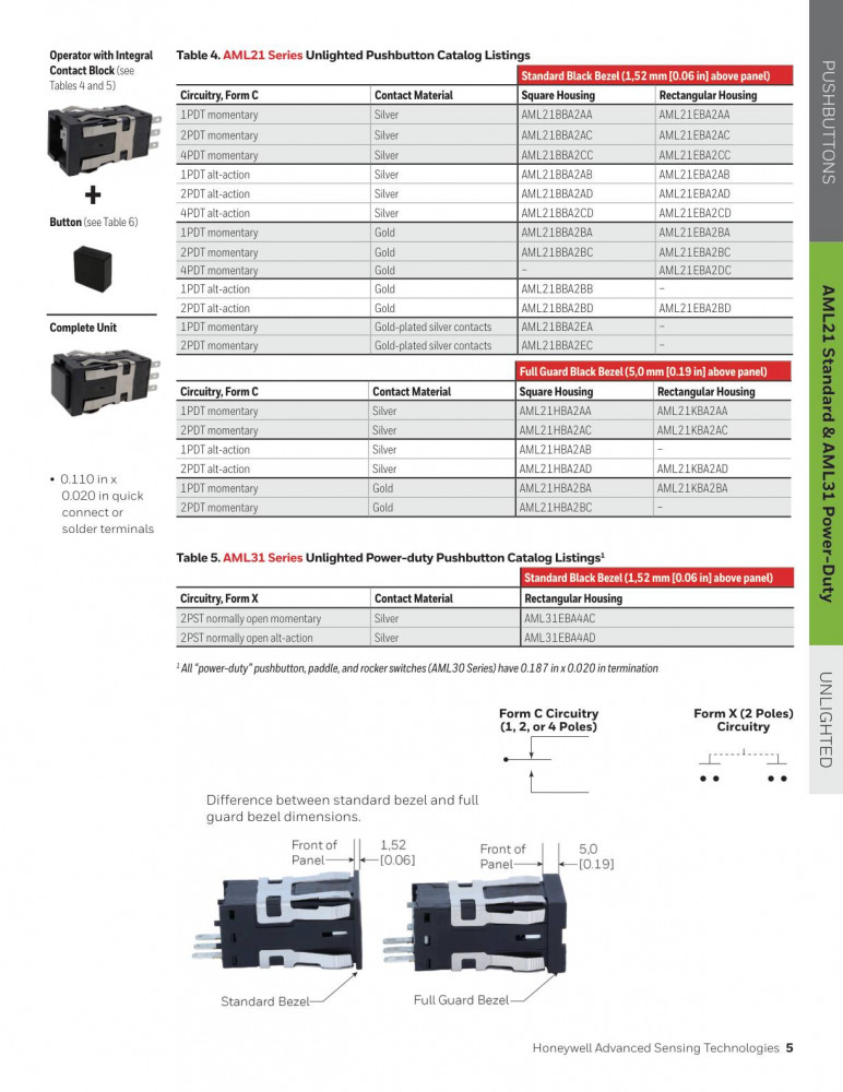 Honeywell AML datasheet page 5