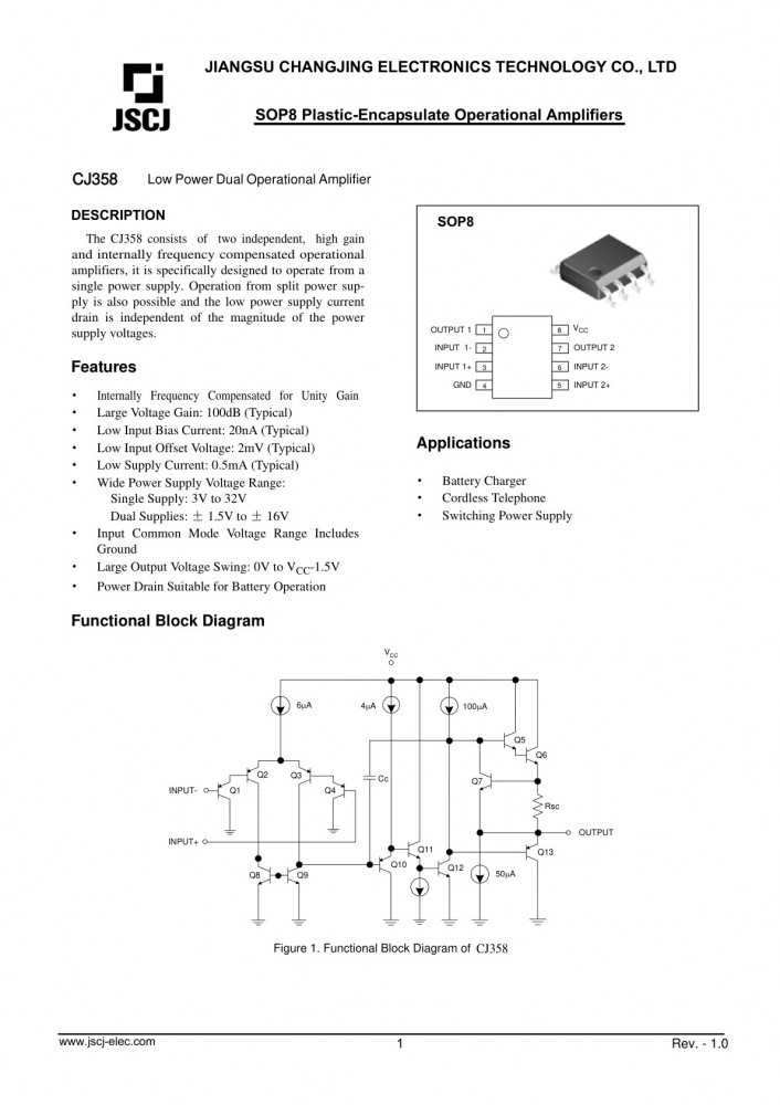 CJ358 datasheet page 1