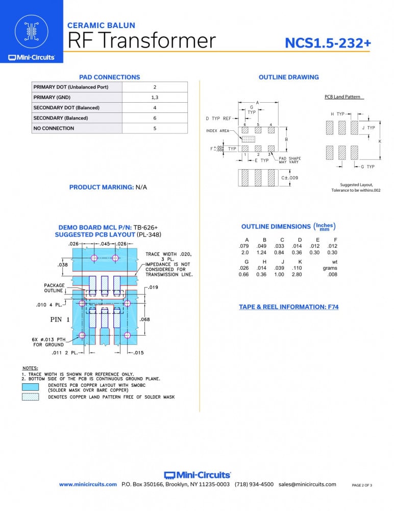 NCS1.5-232+ datasheet page 2