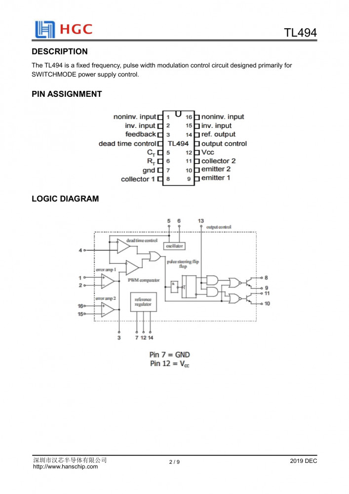 TL494CDRG datasheet page 2