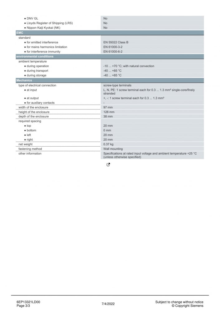 6EP13321LD00 technical document page 3