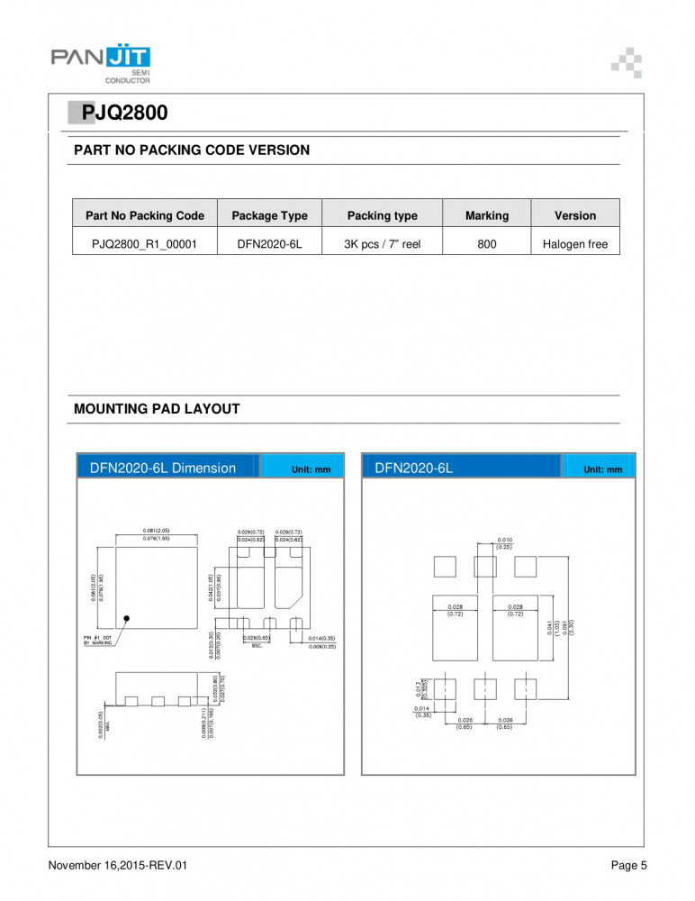 PJQ2800 datasheet page 5