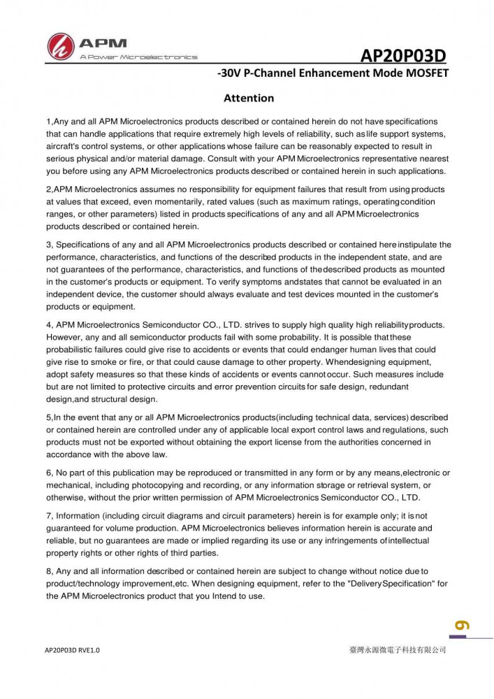 AP20P03D datasheet page 6