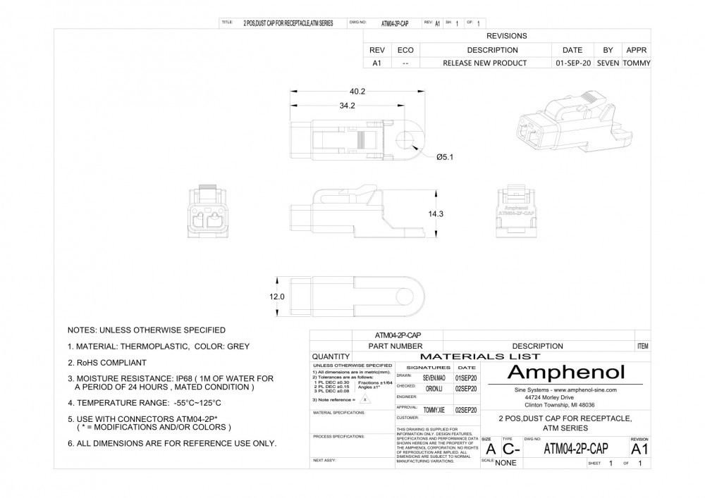 Amphenol ATM04-2P-CAP technical drawing preview