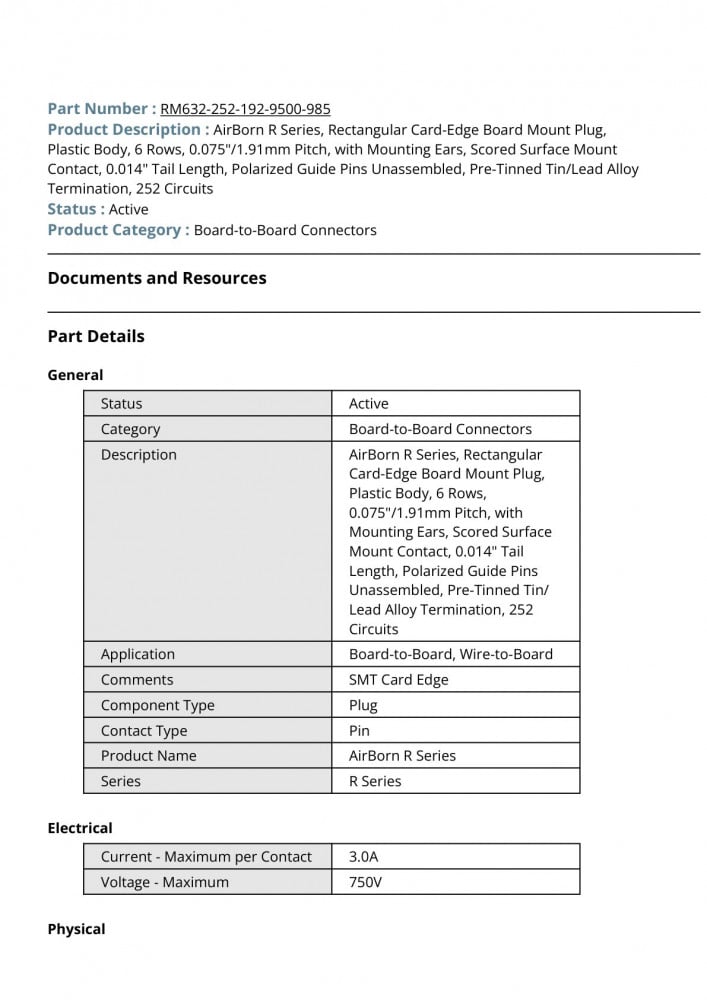 RM632-252-192-9500-985 technical document page 1