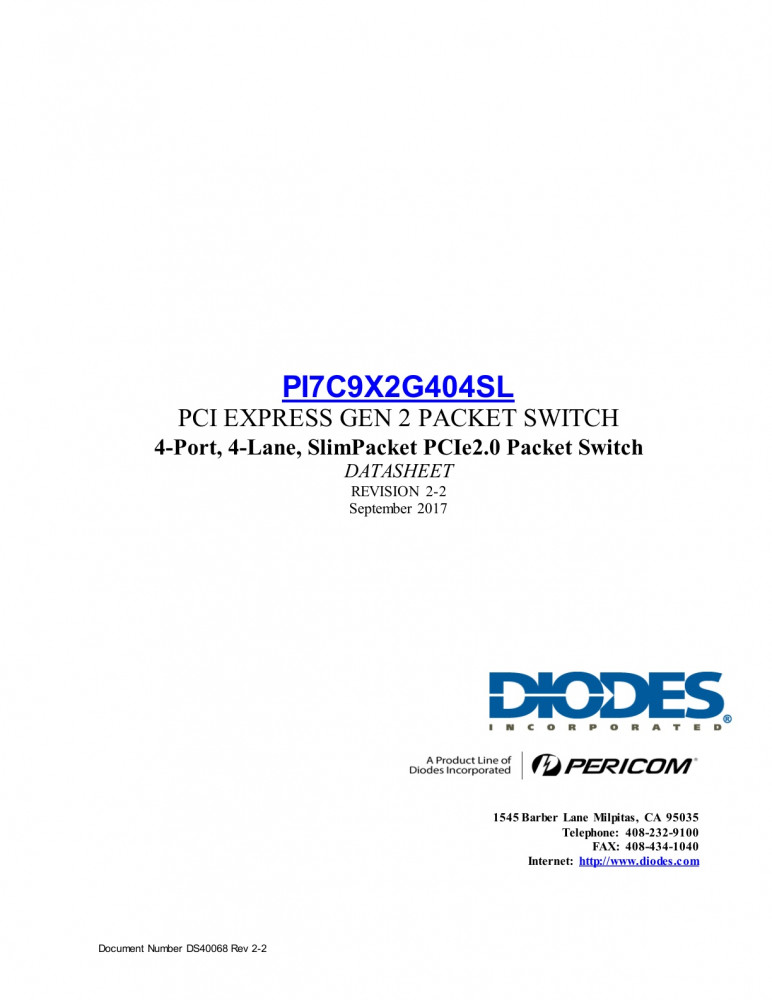 PI7C9X2G404SL datasheet page 1