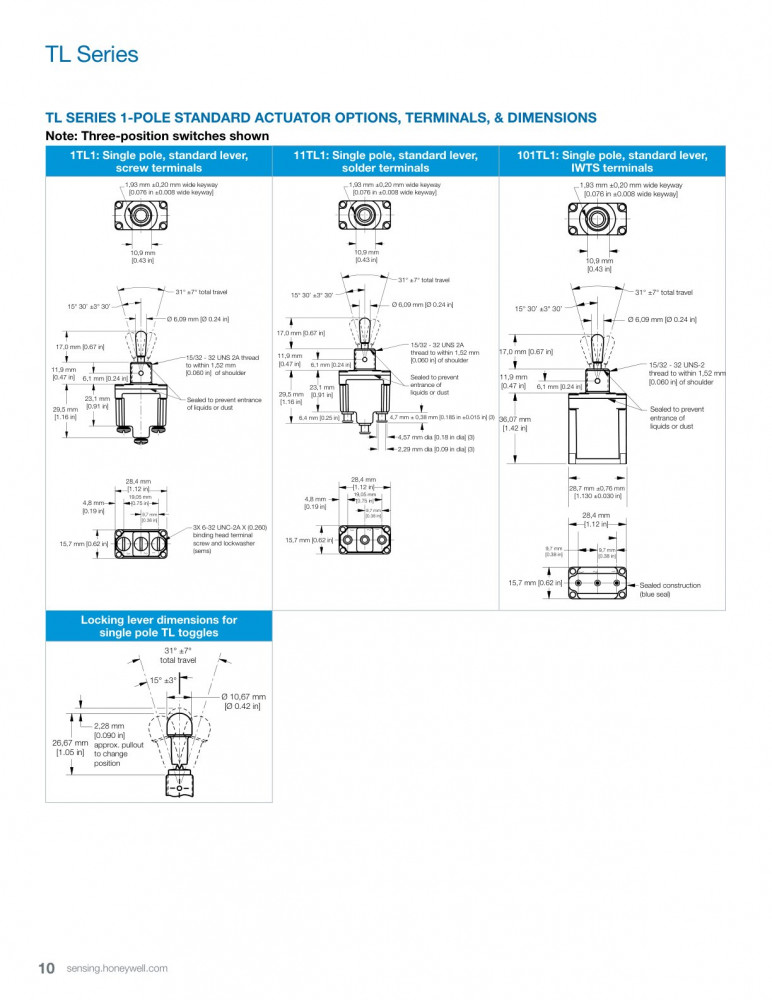 Honeywell TL Series document page 10