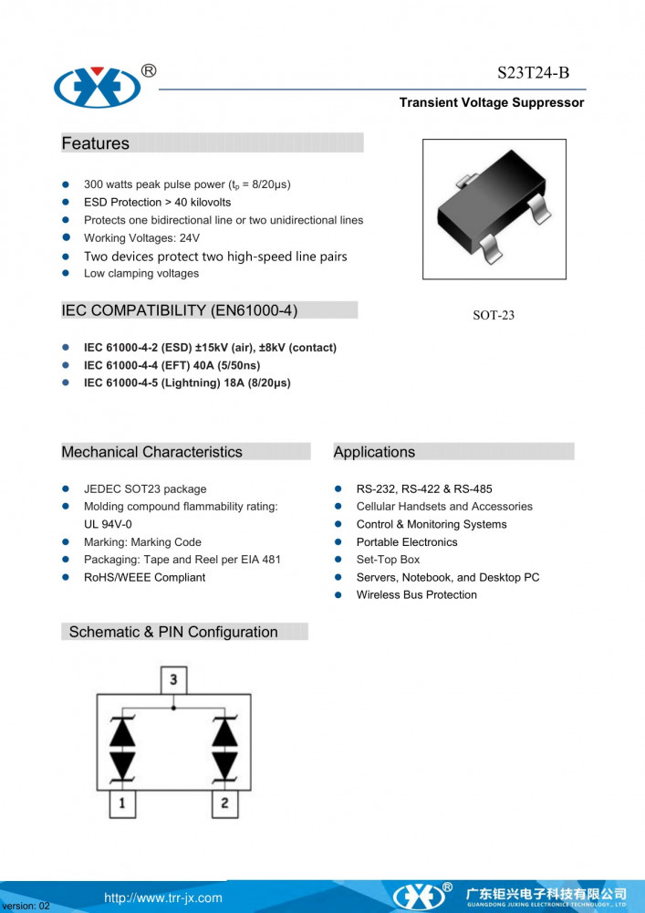 S23T24-B datasheet page 1