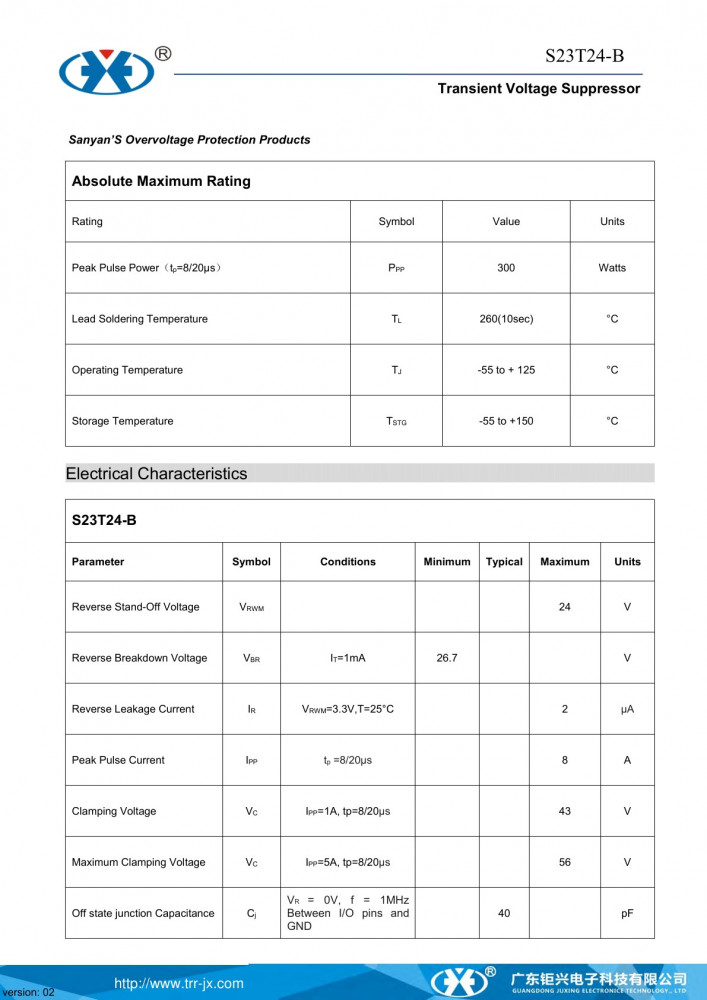 S23T24-B datasheet page 2