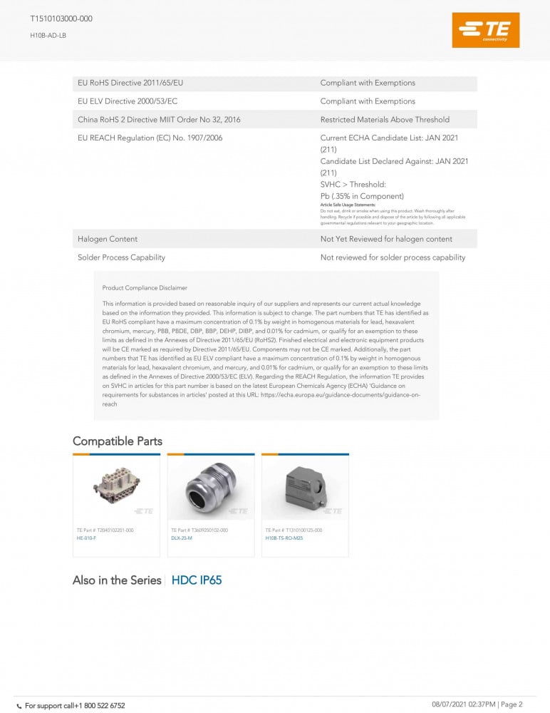 T1510103000-000 technical document page 2