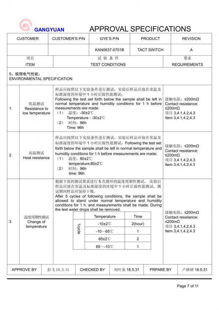 KAN0637-0701B approval specification page 7