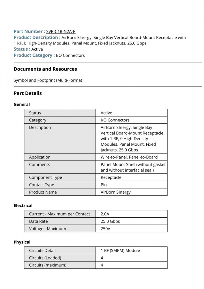 SVR-C1R-N2A-R technical document page 1