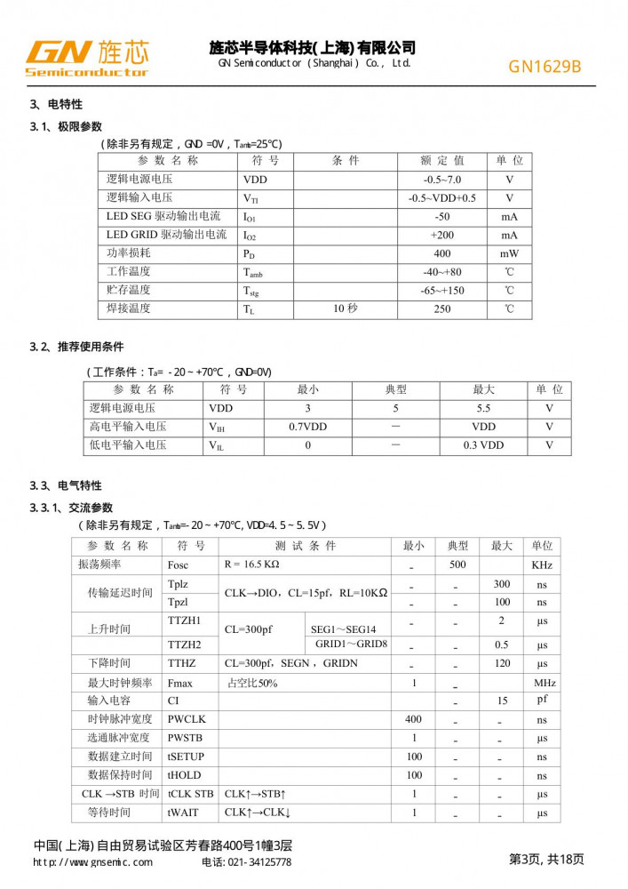 GN1629B datasheet page 3