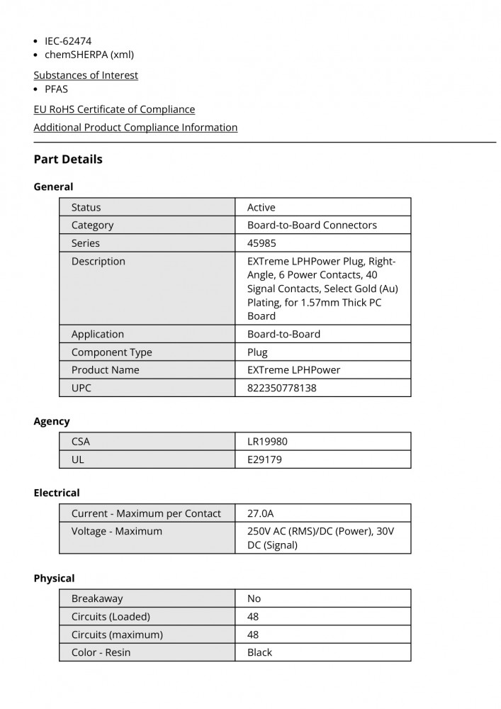 MOLEX 459856183 technical document page 2