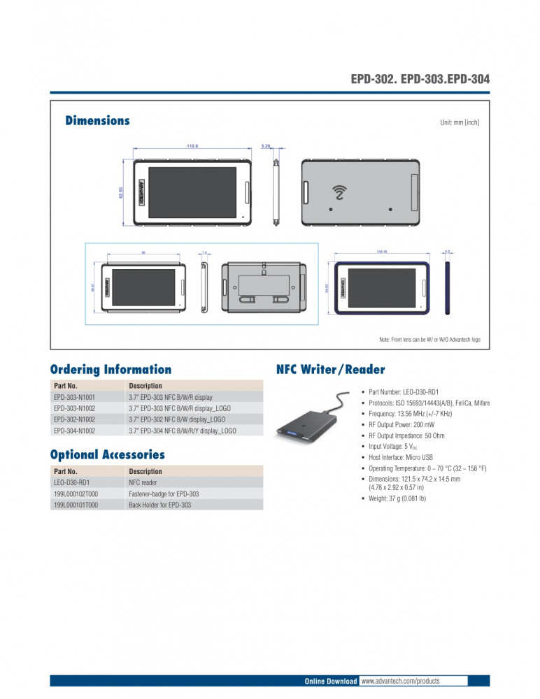 EPD-302 product documentation page 2