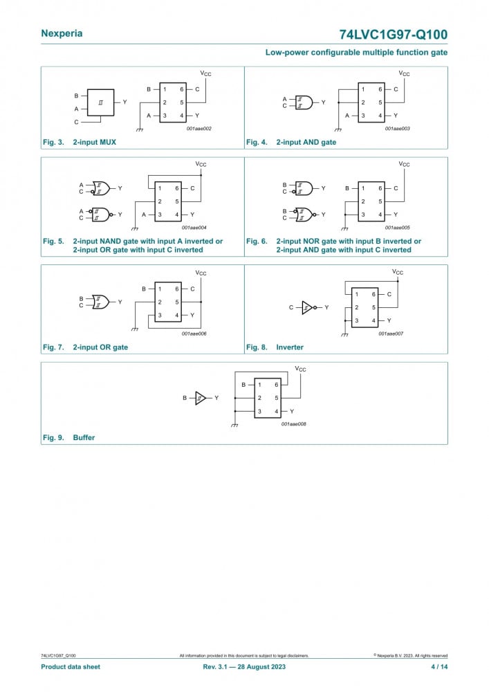 74LVC1G97GW-Q100 datasheet page 4