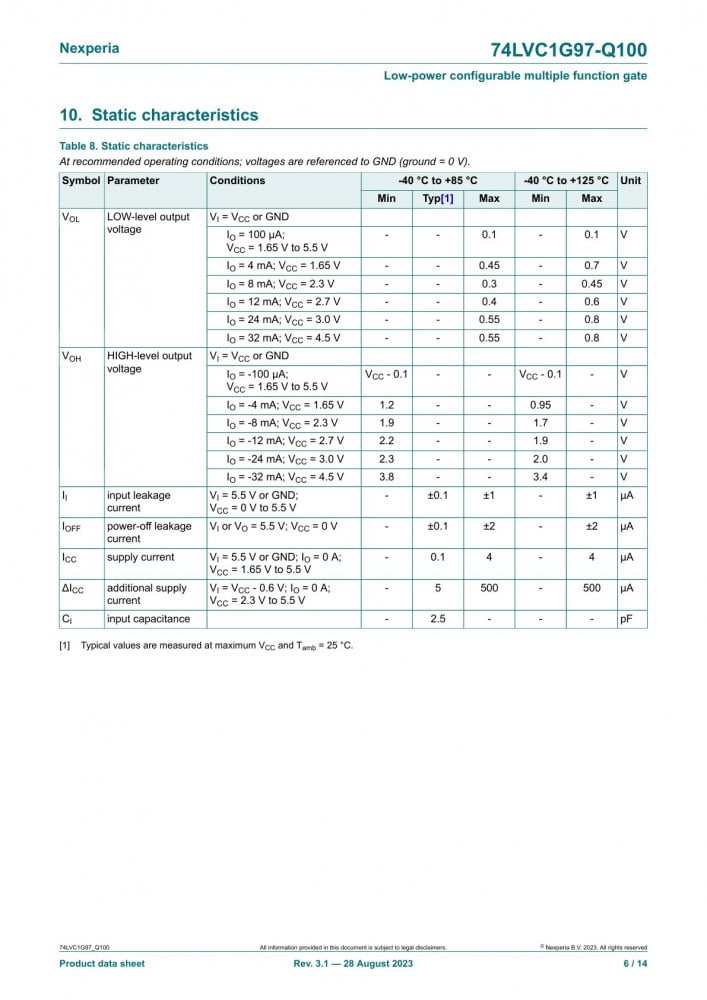 74LVC1G97GW-Q100 datasheet page 6