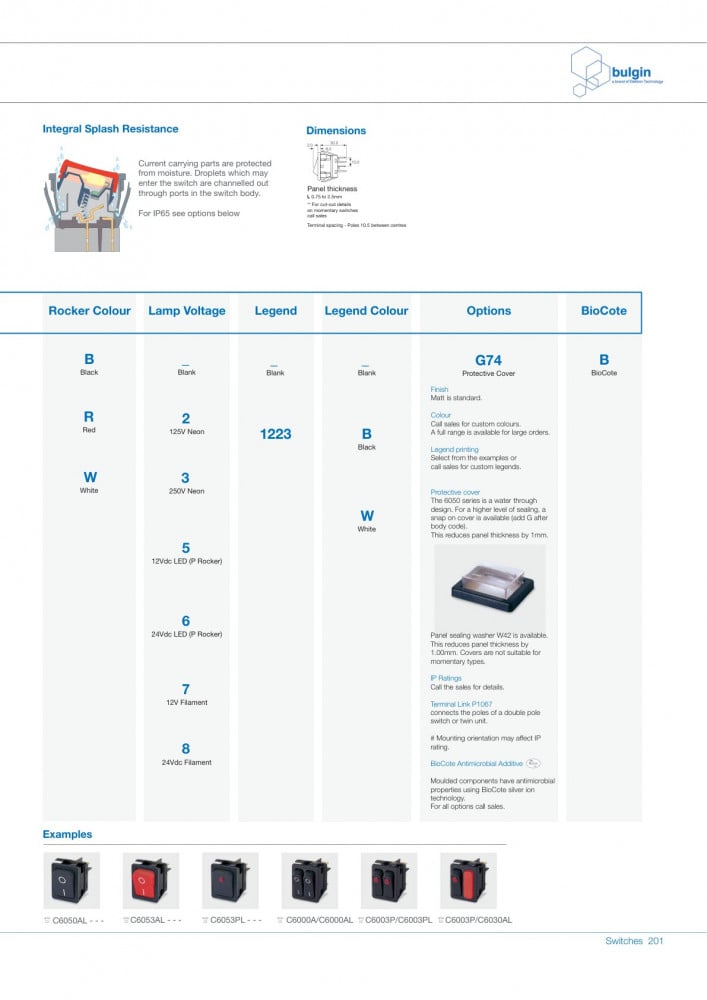 Bulgin C6053ALNAM technical document page 2