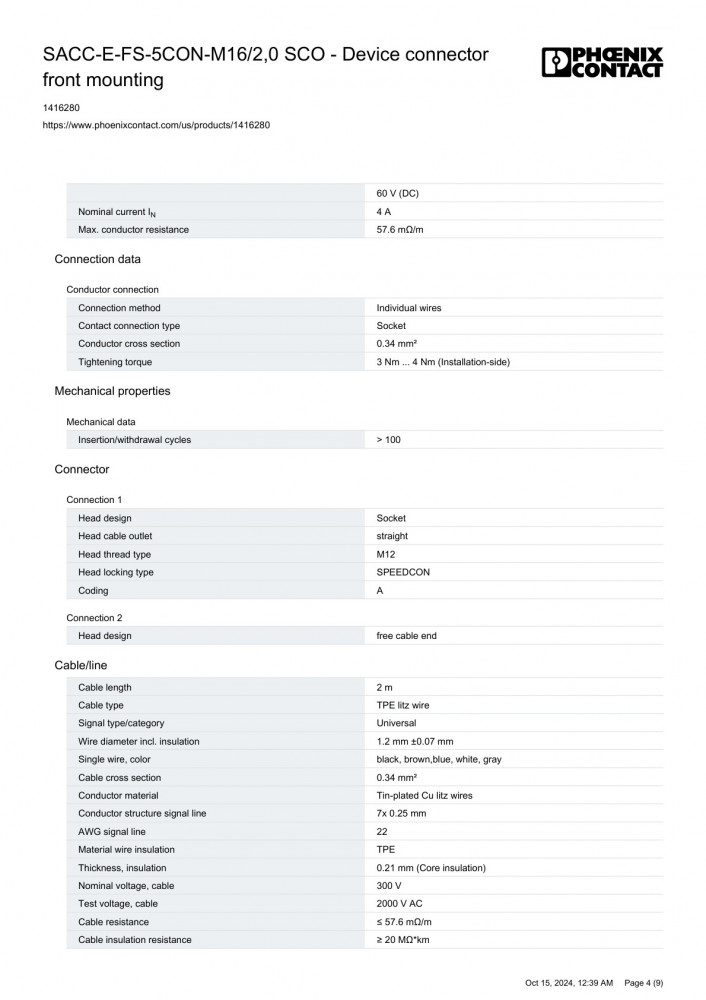 Phoenix Contact 1416280 technical document page 4