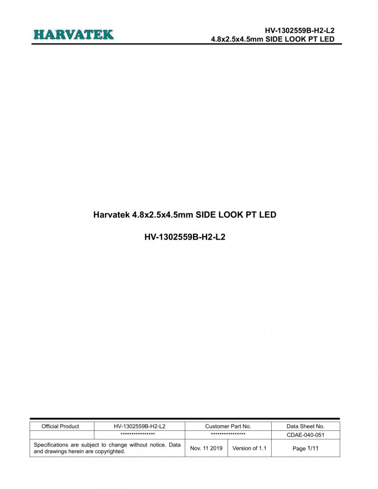 HV-1302559B-H2-L2 datasheet page 1