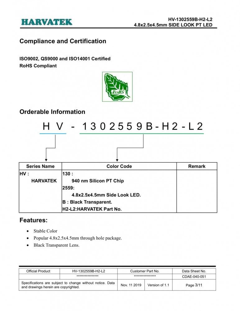 HV-1302559B-H2-L2 datasheet page 3