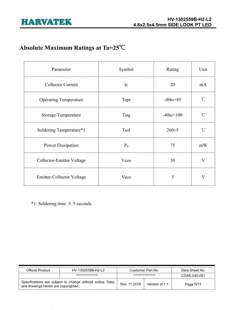 HV-1302559B-H2-L2 datasheet page 5