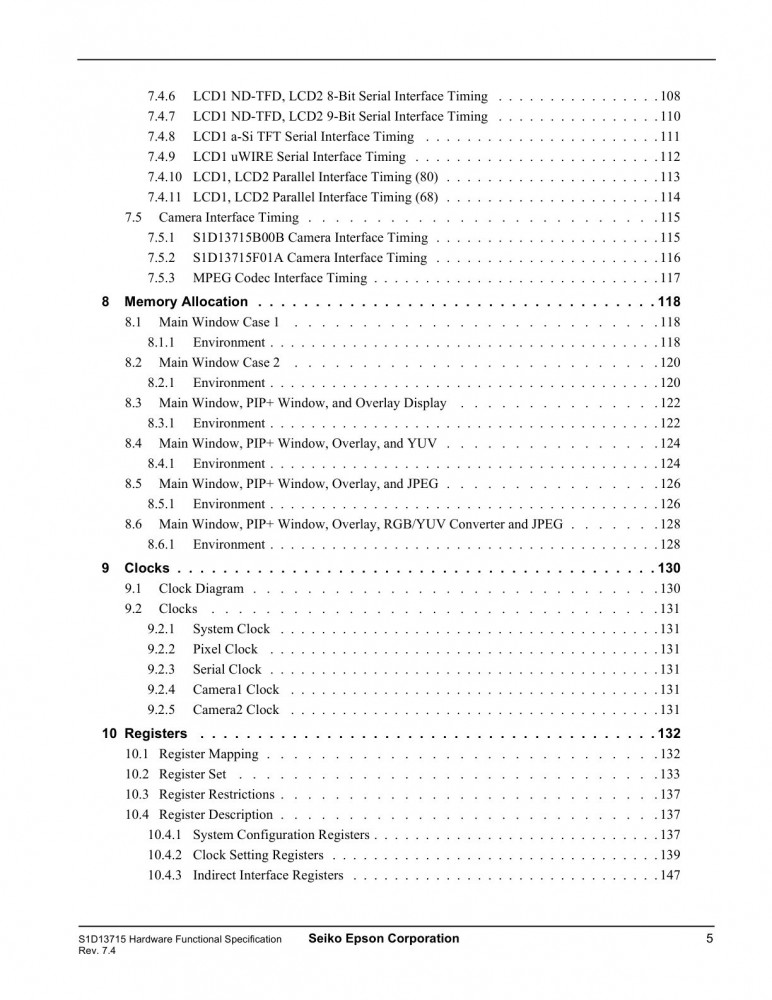 S1D13715 specification page 5