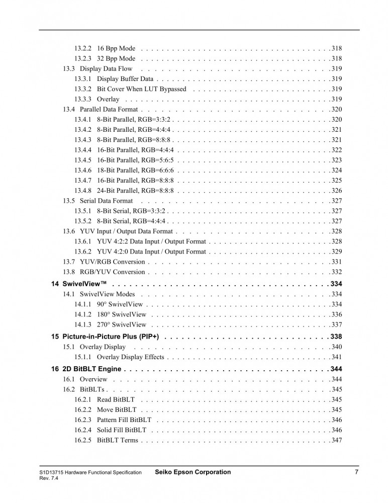 S1D13715 specification page 7