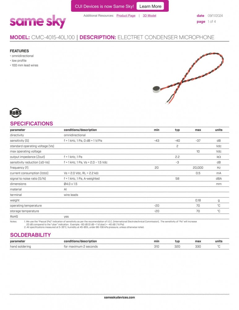 CMC-4015-40L100 datasheet page 1