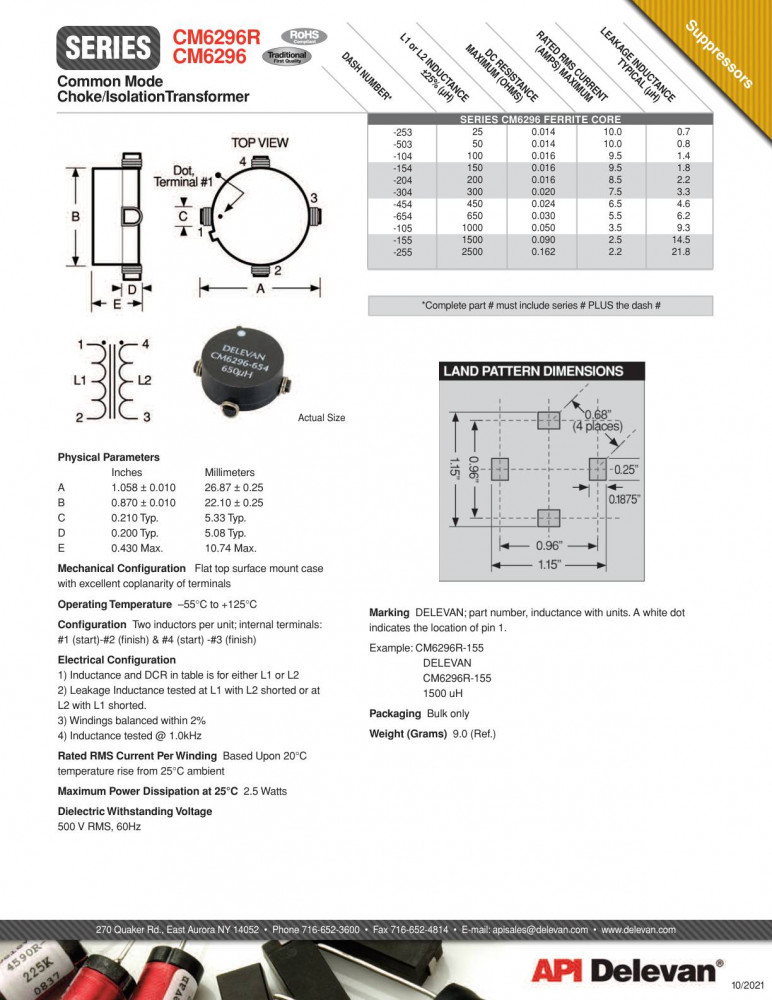 CM6296-255 technical datasheet page